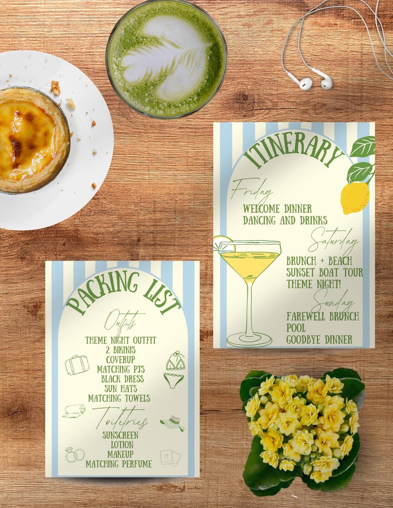 Editable Ciao Bella Bachelorette Invitation and Itinerary | E-vite and ...