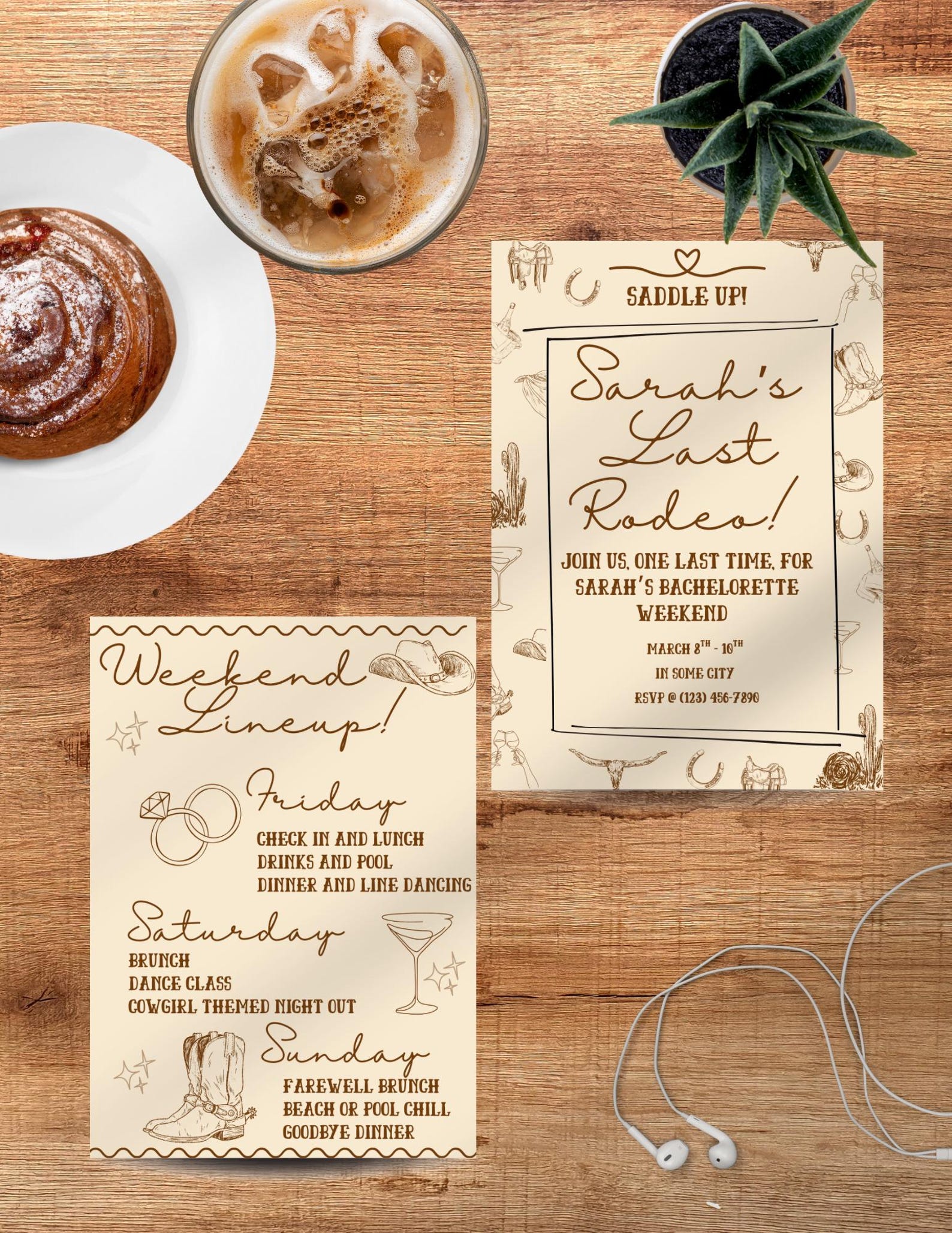 Editable Last Rodeo Bachelorette Invitation and Itinerary | Virtual and ...