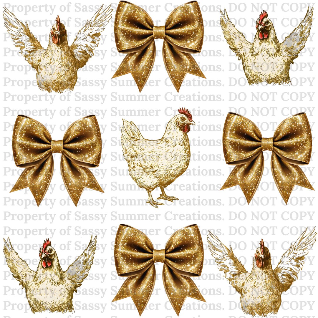 Golden Chickens PNG, Digital Download, Instant Download, Chicken Design ...