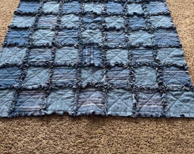 Blue Jean Rag Quilt - Etsy