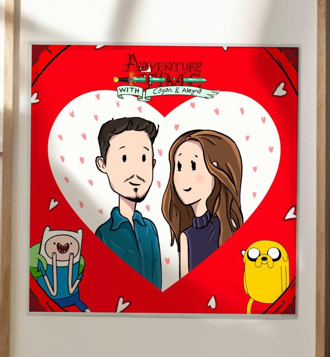 Adventure Time Portrait, Adventure Time Couple, Personalized Adventure ...