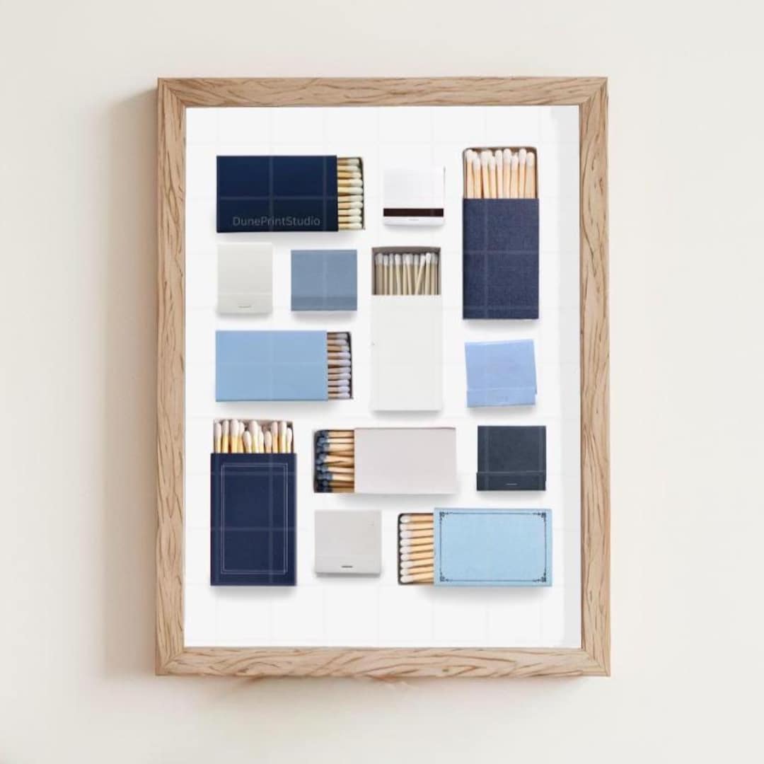 Blue Matchbook Template – Editable Gift & Party Keepsake · Matchbox ...