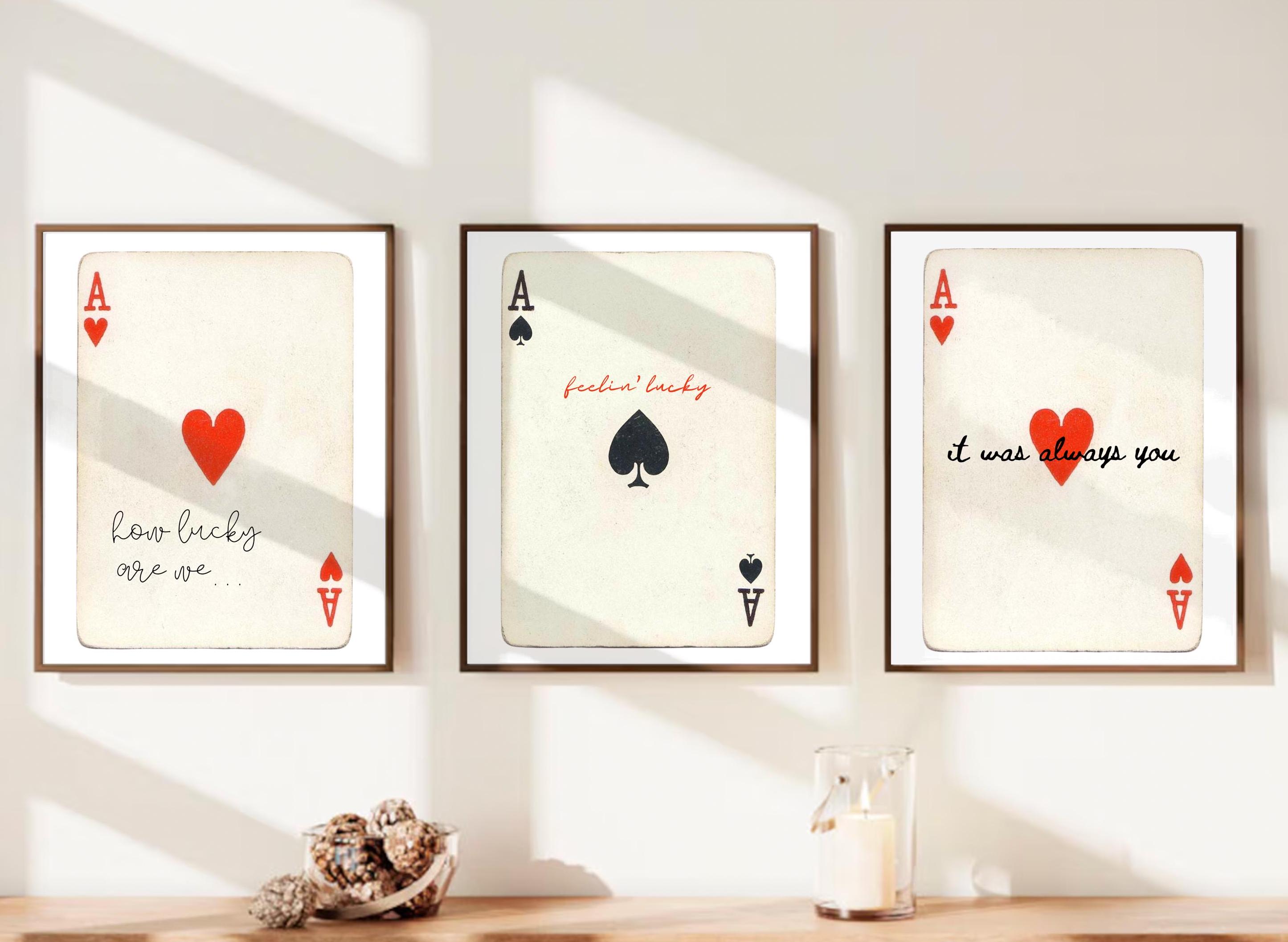 Custom Vintage Ace of Spades or Hearts Print | Trendy Playing Card Wall ...