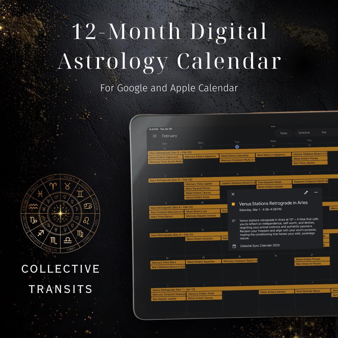 Digital Astrology Transit Calendar for Google and Apple Calendar - Etsy