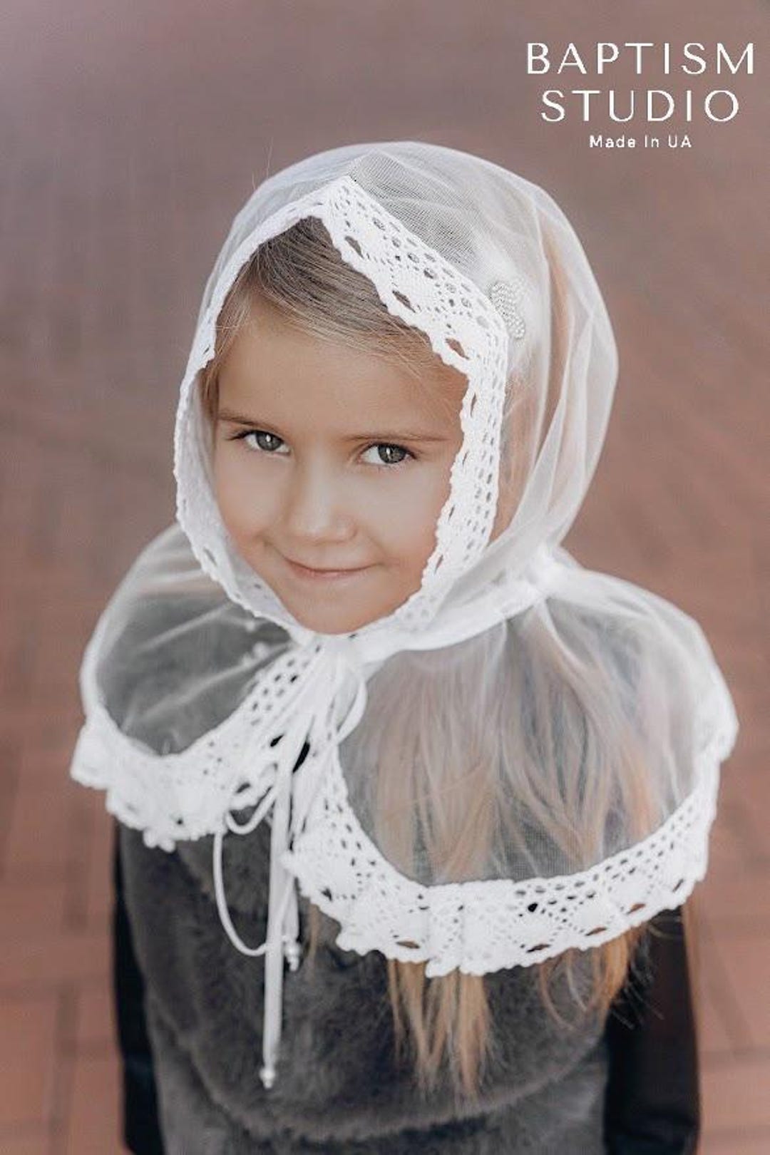 Child Veil for Church, White Short Child Veil, First Communion Catholic ...