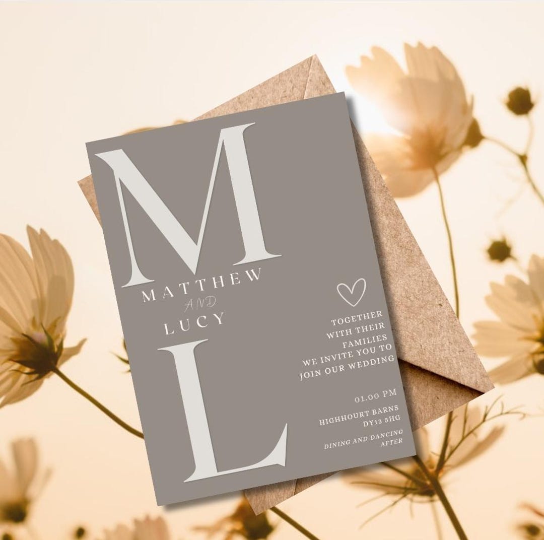 Editable Wedding Invite, Classic Wedding, Simple Wedding, Printable ...