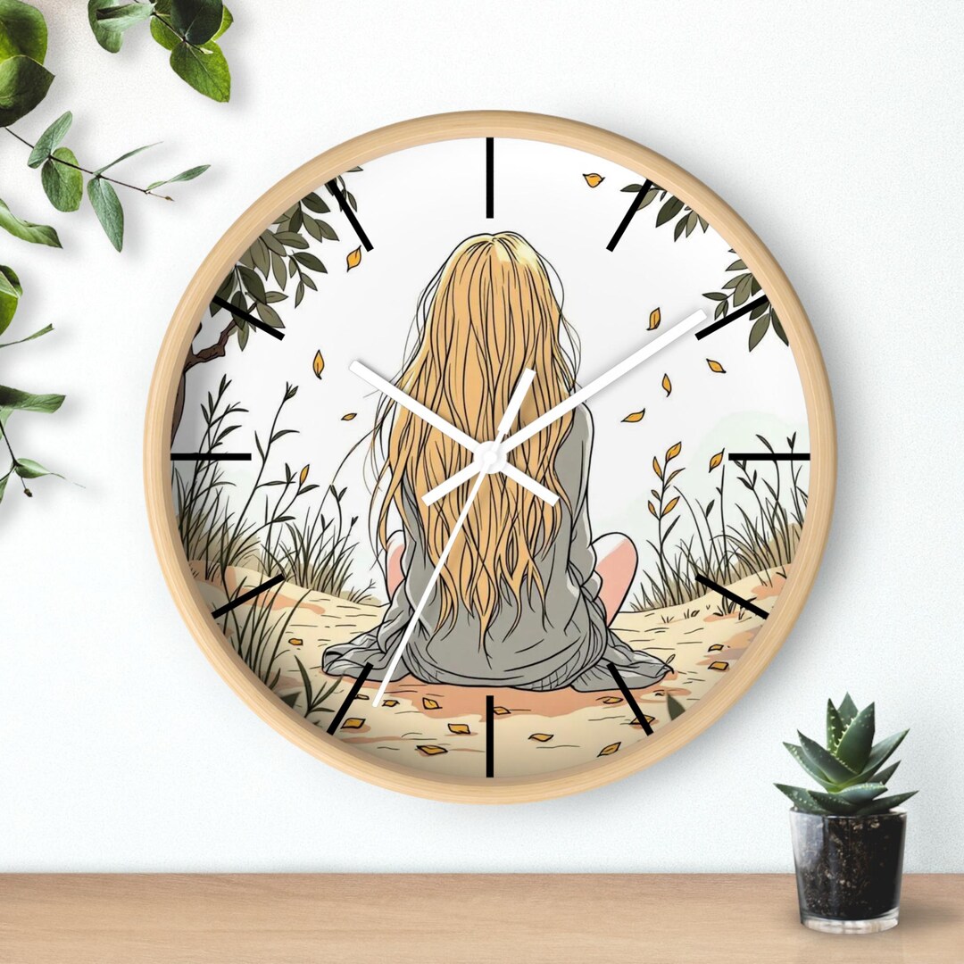 Anime Girl Wall Clock | Silhouette Girl | Gift for Girlfriend - Etsy