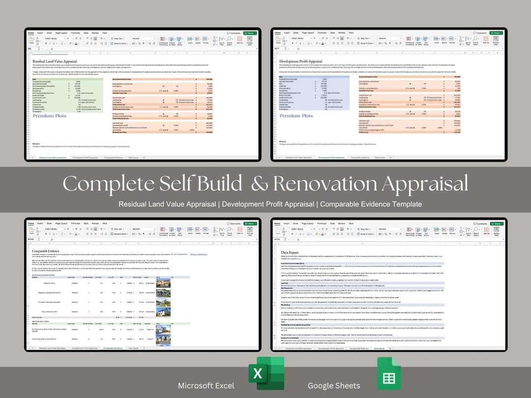 Complete Appraisal Spreadsheet for Self-build and Renovation Projects ...