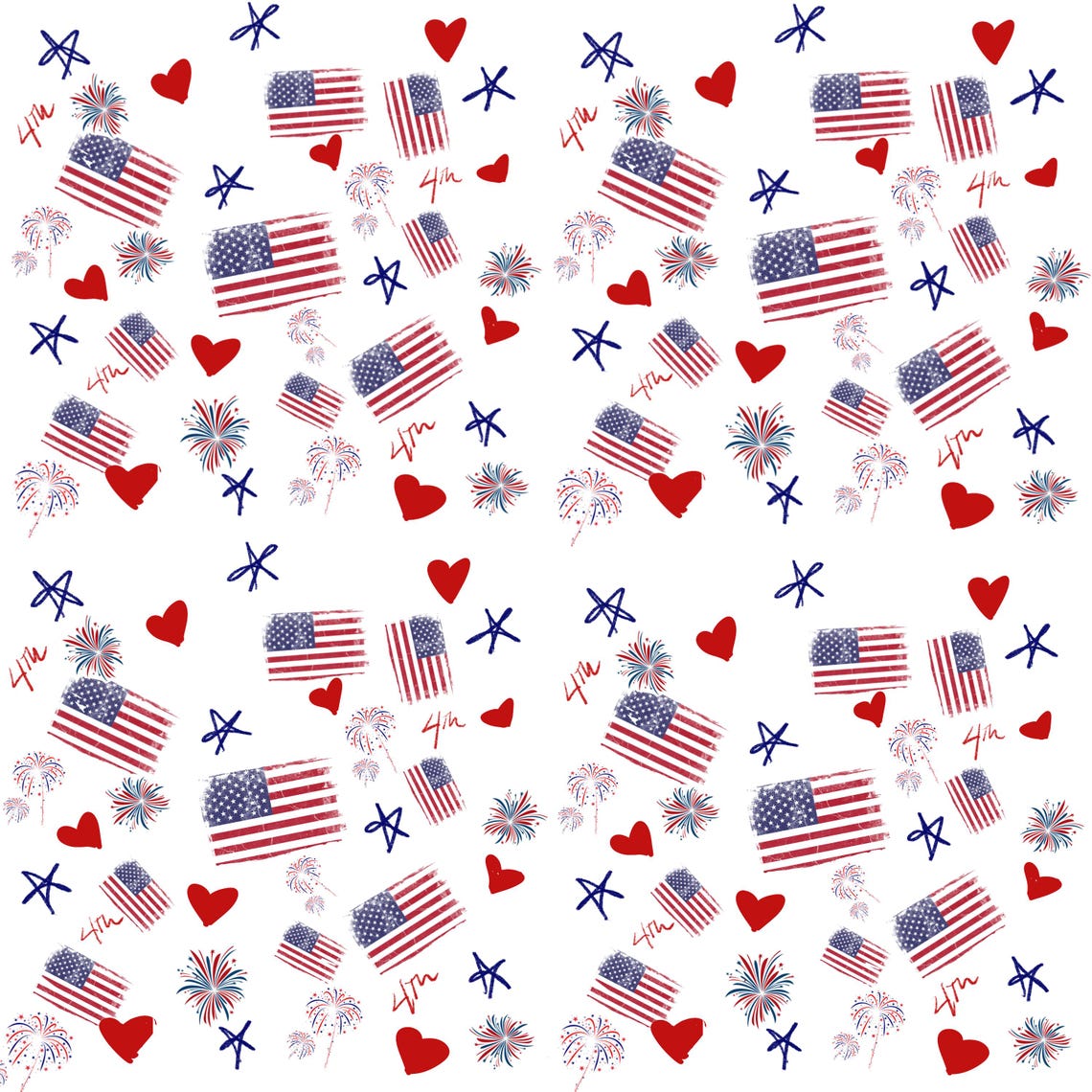 4th of July Repeating Pattern - Etsy
