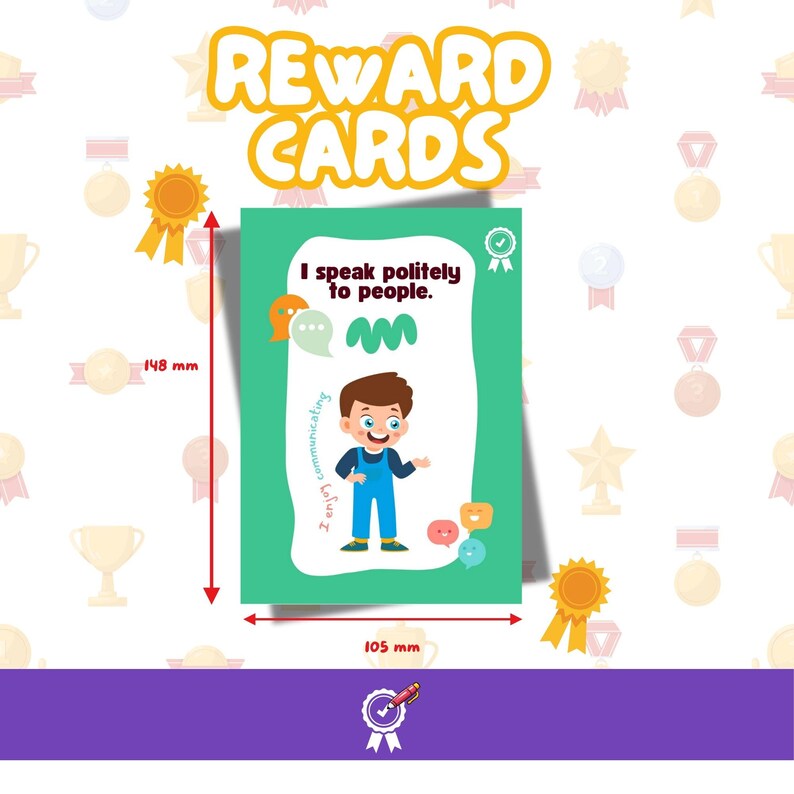 Reward Cards, Printable Reward Cards for Kids, Responsibility Task ...
