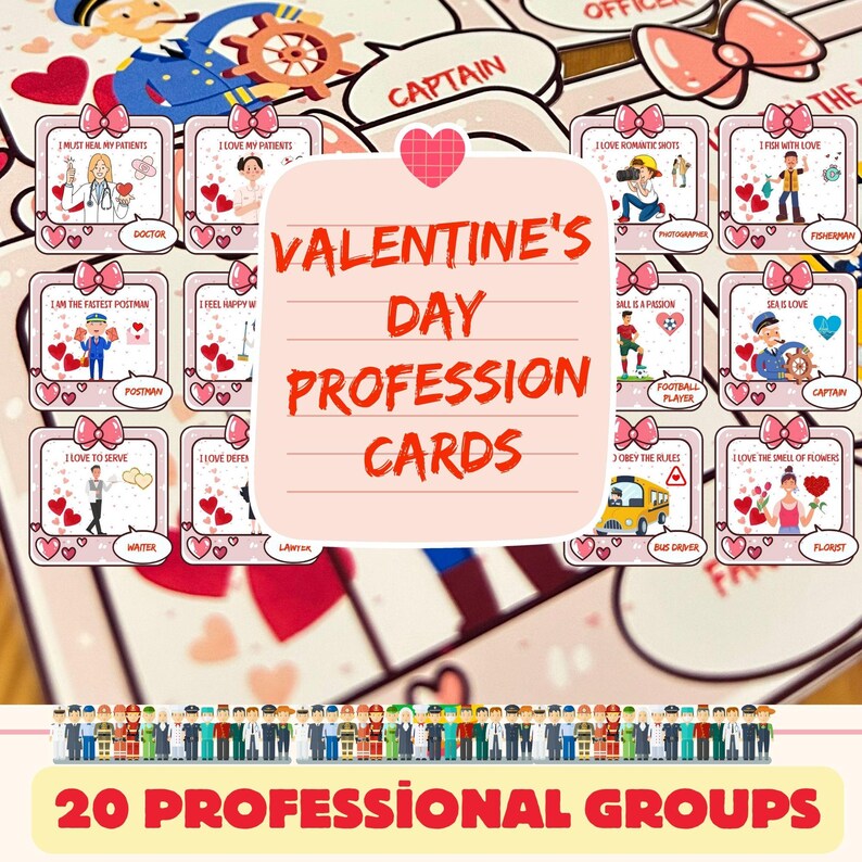 Valentine's Day Profession Cards | Valentine's Day for Kids | Busy Book ...