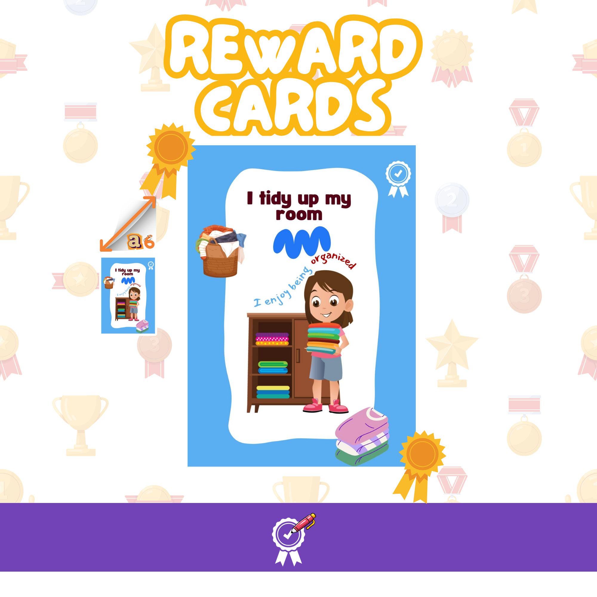 Reward Cards, Printable Reward Cards for Kids, Responsibility Task ...