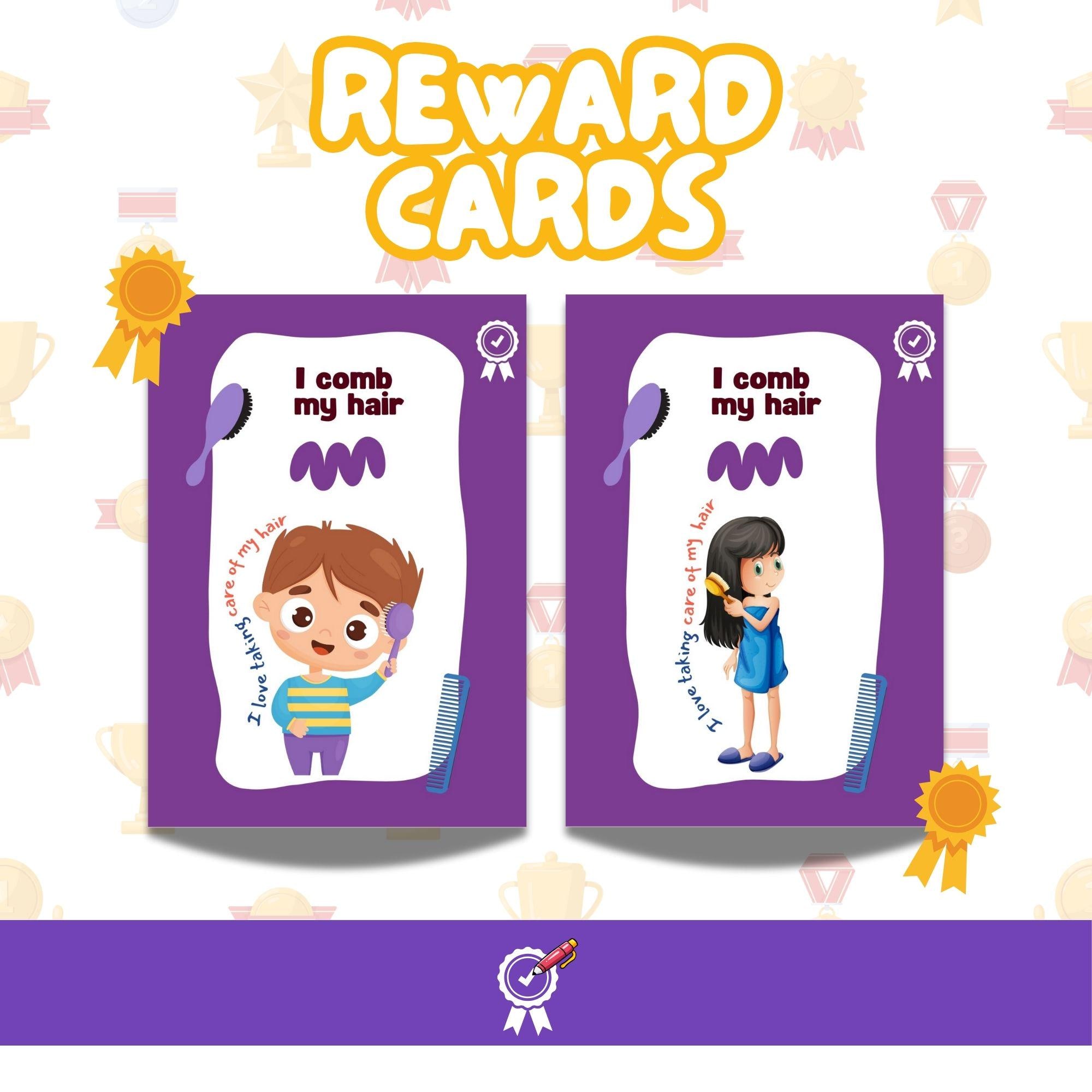 Reward Cards, Printable Reward Cards for Kids, Responsibility Task ...