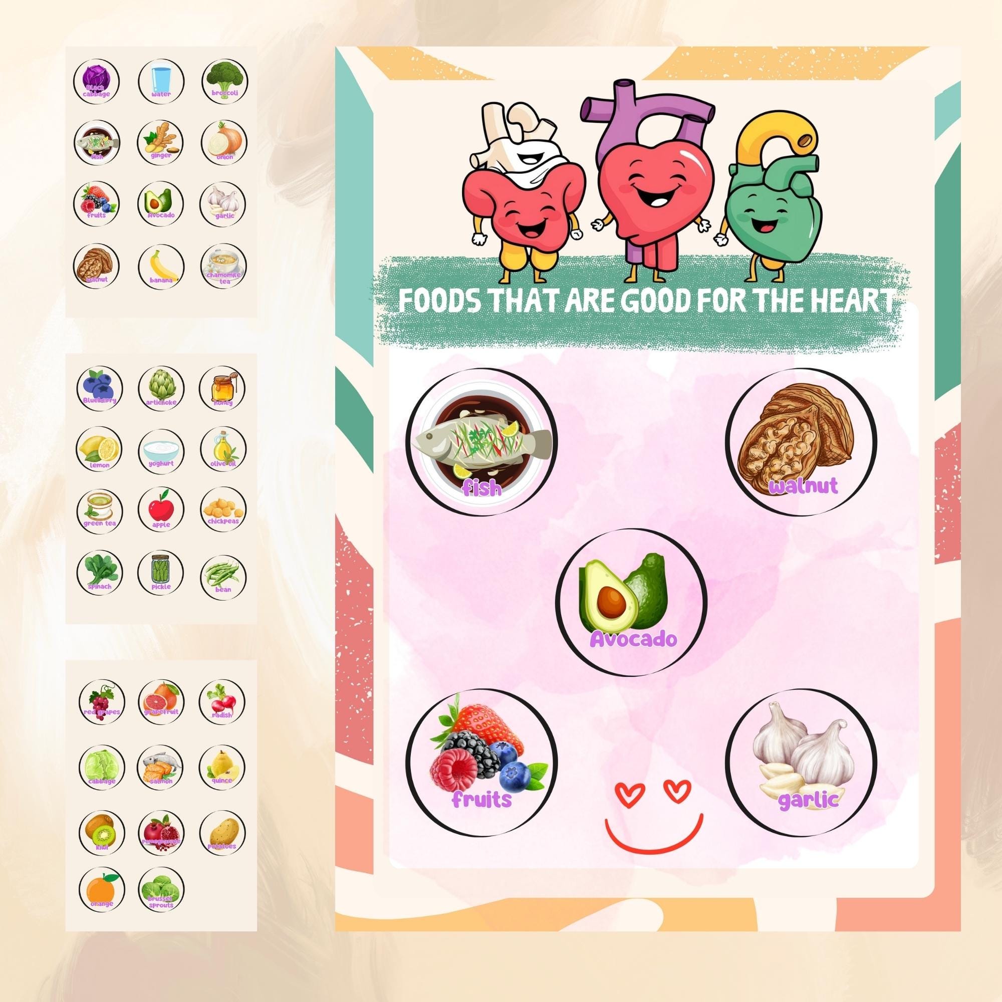 Preschool Body Organs Matching Activity for Kids, Our Organs and Their Valuable Nutrients ...