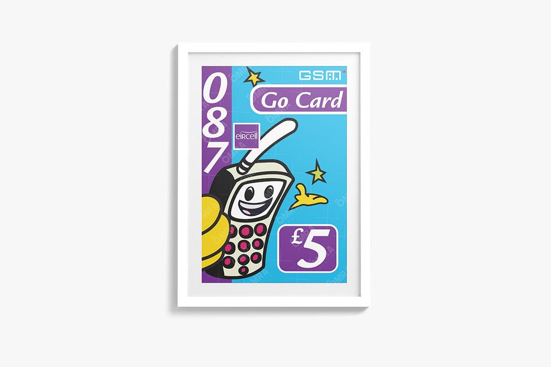 Eircell Ready to Go RTG Top up Card Art Print - Etsy
