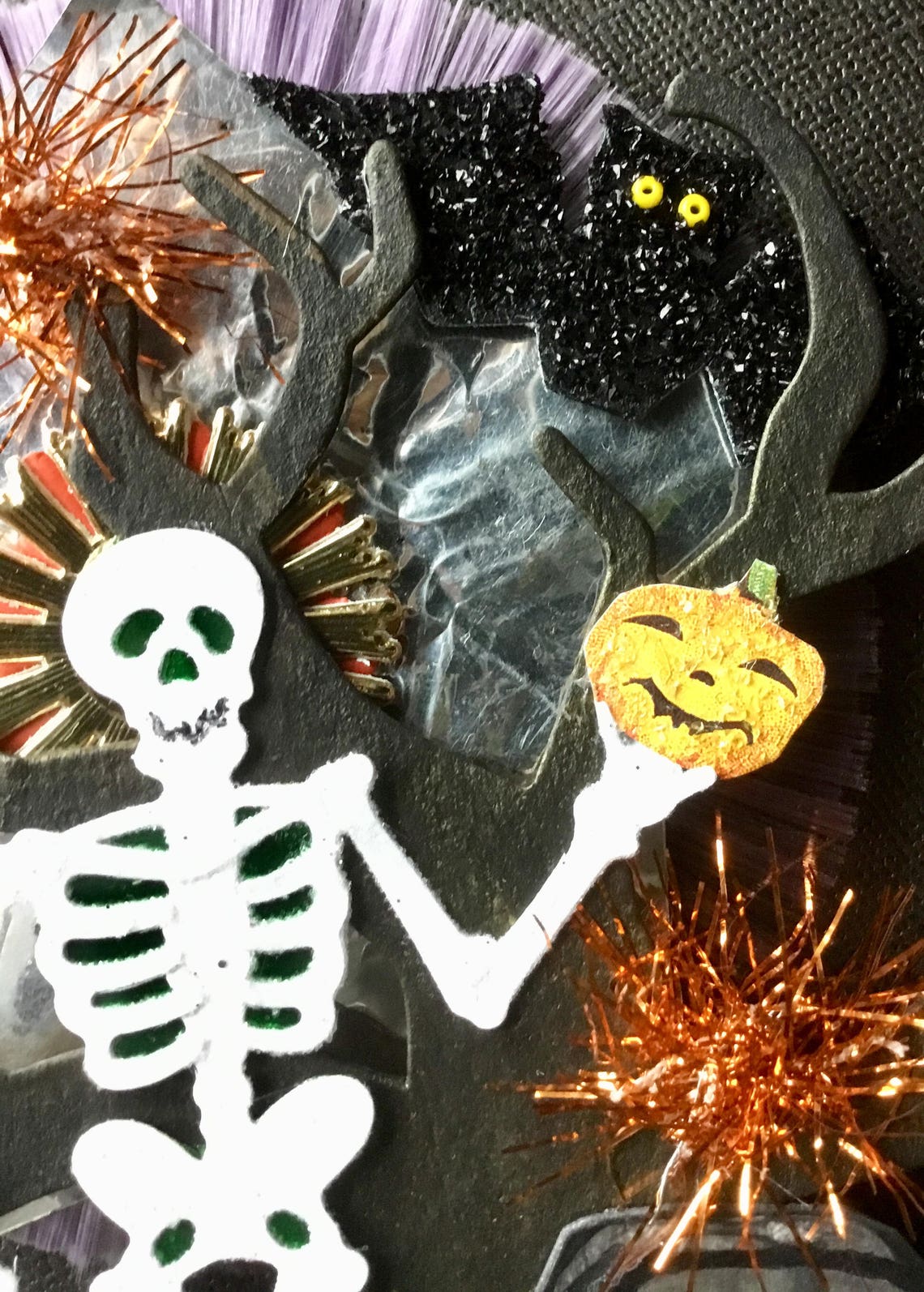 Skeleton Vintage Look Halloween Ornament-skeletonorange | Etsy