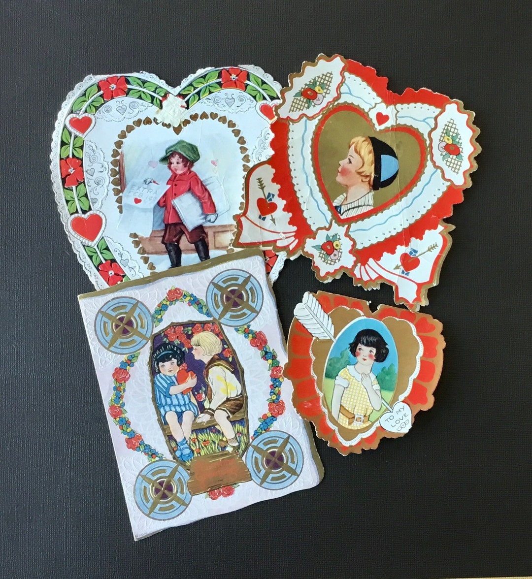 Four Vintage 1930’s Valentine Cards - Etsy