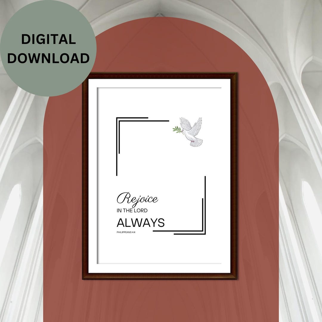 Rejoice in the Lord Always | Inspirational Bible Verse Art Print ...
