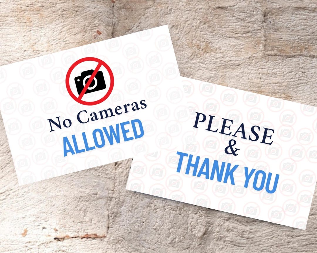 Printable No Camera Allowed Sign – Digital Courtesy Card – Please and ...