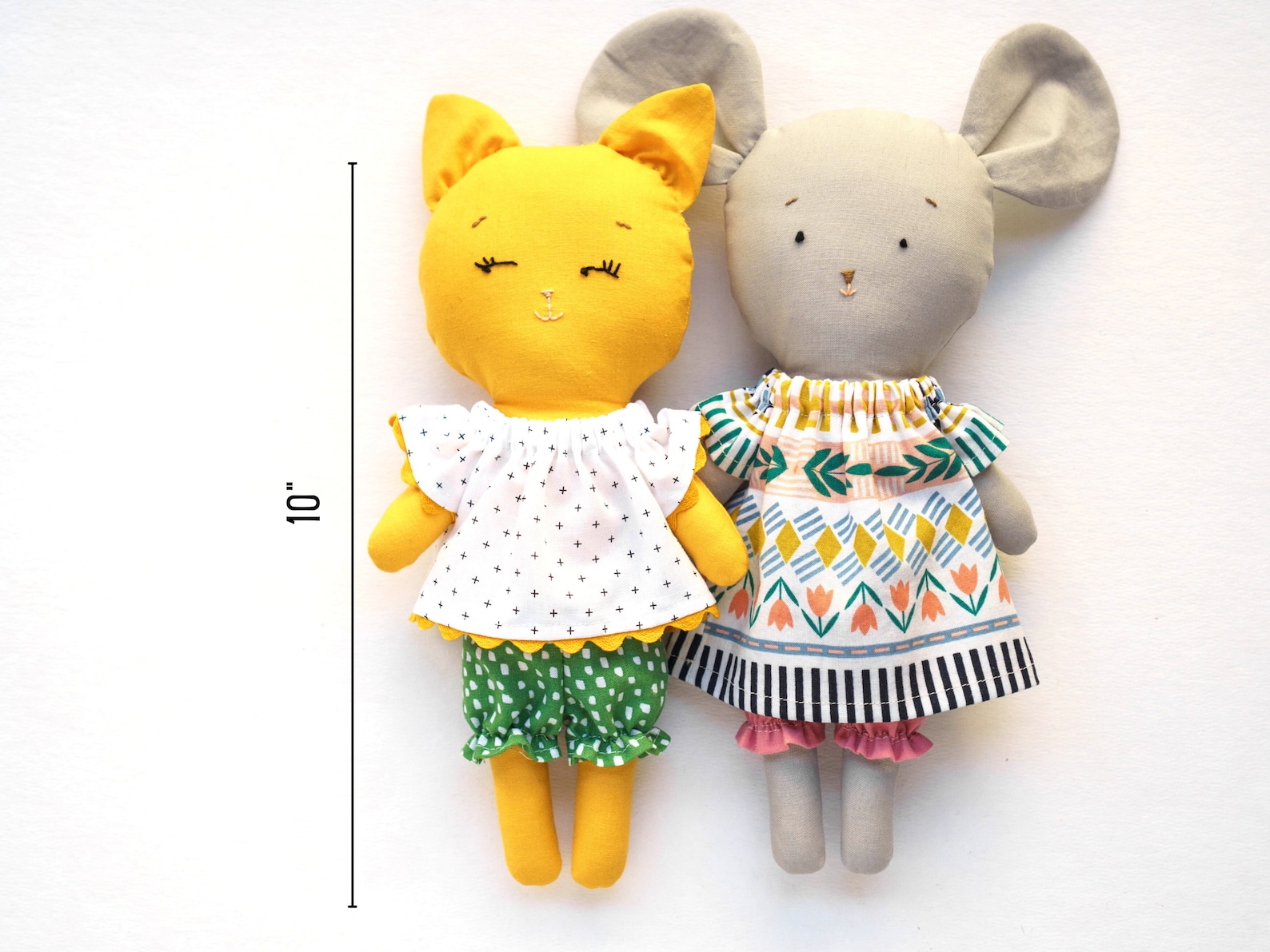 PDF Animal Rag Doll Cat & Mouse Sewing Pattern Phoebe Soft | Etsy