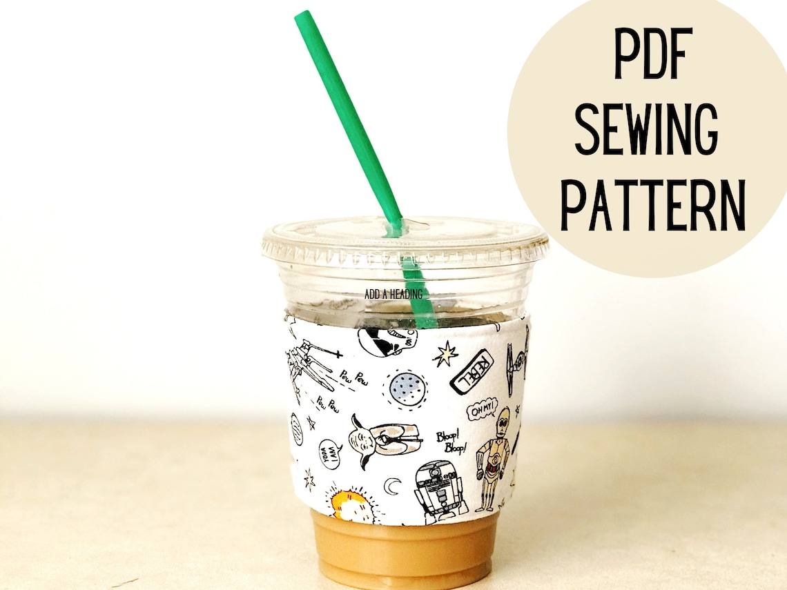 Reusable Coffee Sleeve Sewing Pattern PDF Printable Download | Etsy