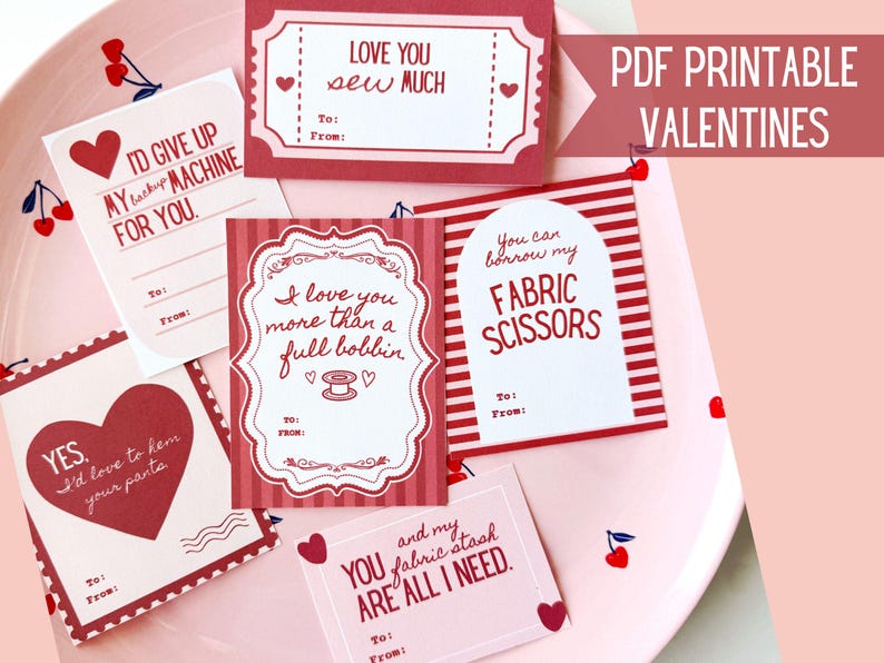 Funny Sewing Valentines, Printable PDF - Etsy