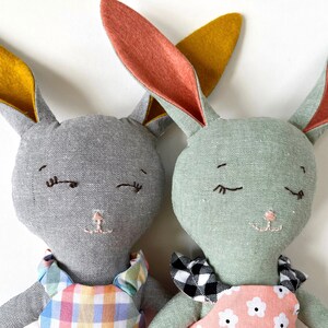 Bunny Doll PDF Sewing Pattern, Animal Rag Doll With Changeable Clothes ...