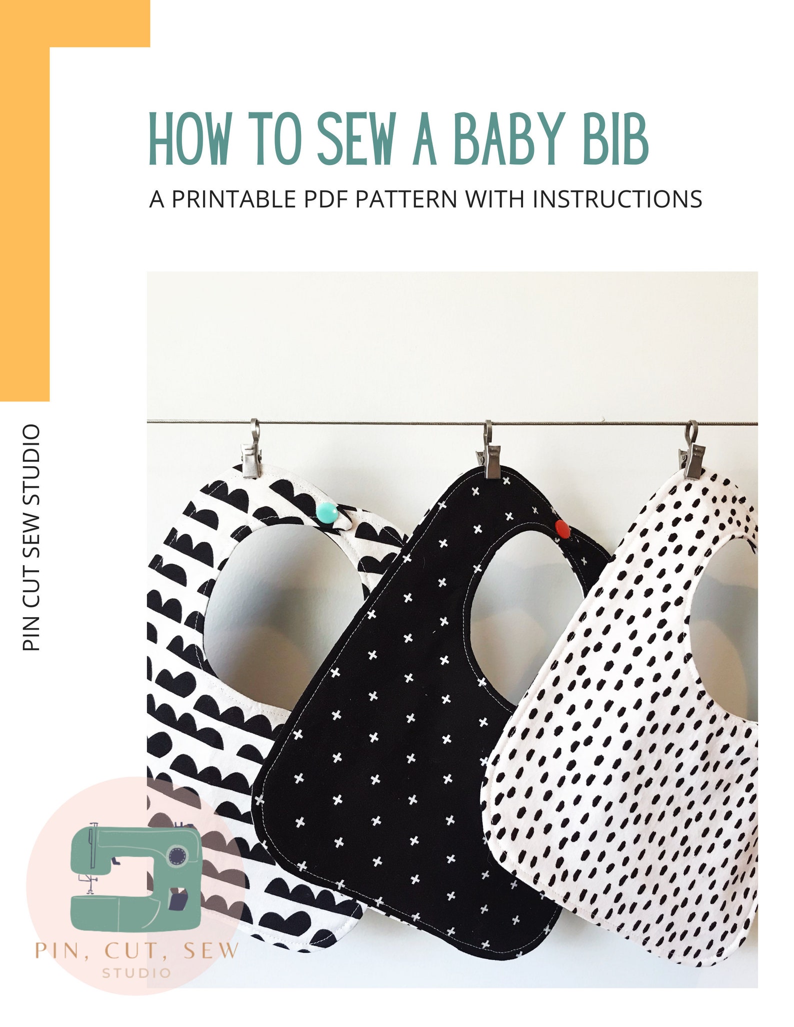 Baby Bib Sewing Pattern, PDF Printable Download Tutorial Easy Handmade ...