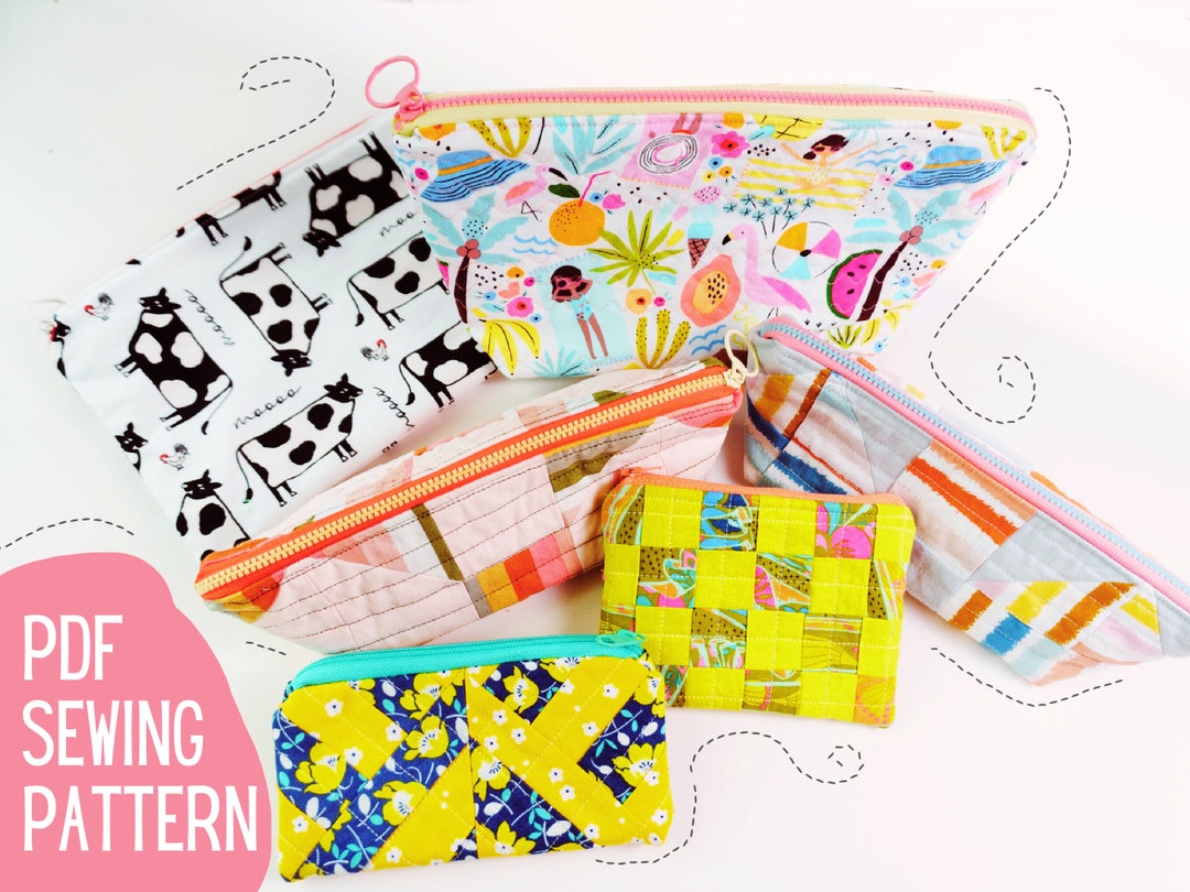 Zipper Pouch Sewing Pattern for Multiple Sizes and Styles: (PDF ...