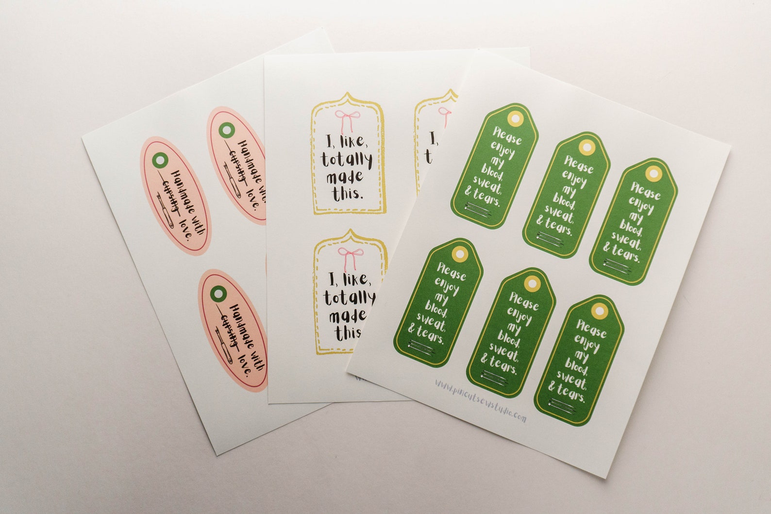 Printable Gift Tags for Handmade Christmas Gifts, Funny Sewing Humor ...