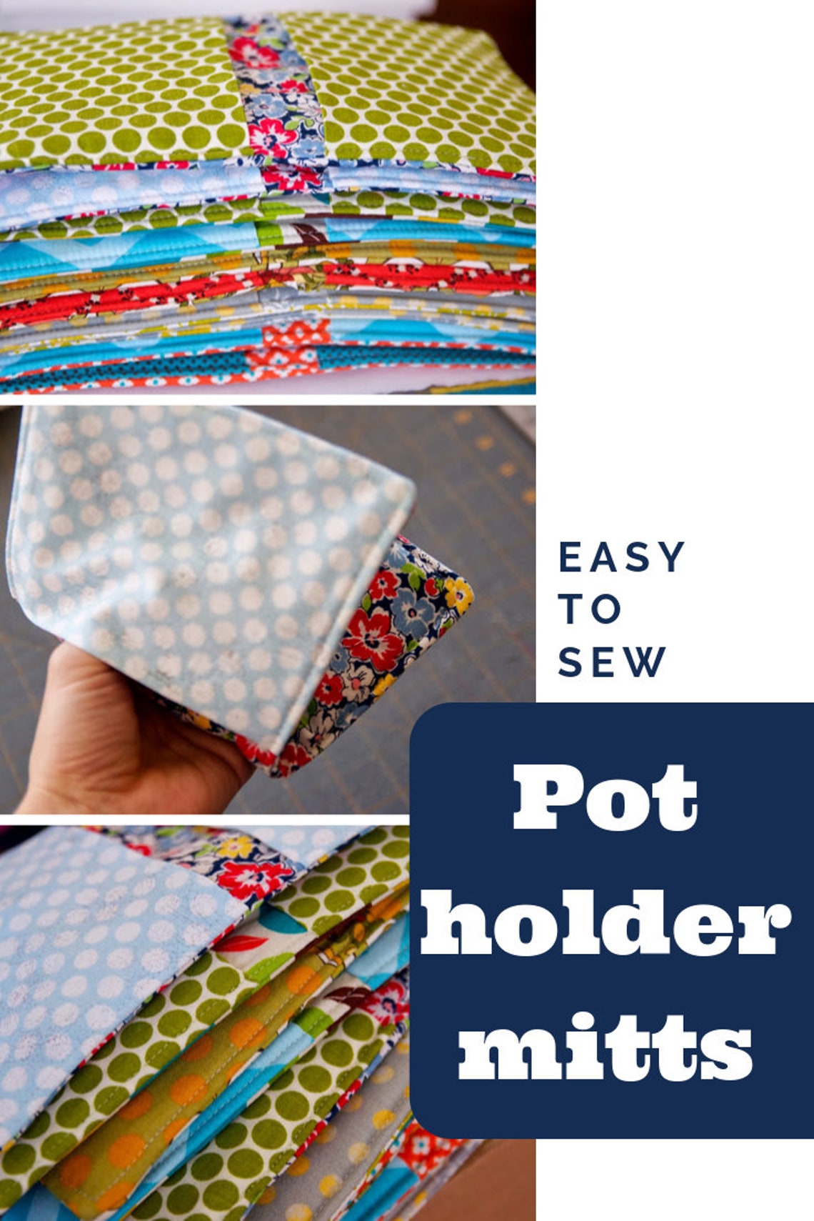 Easy Sew Pot Holder Mitts Pattern (PDF Download) - Etsy