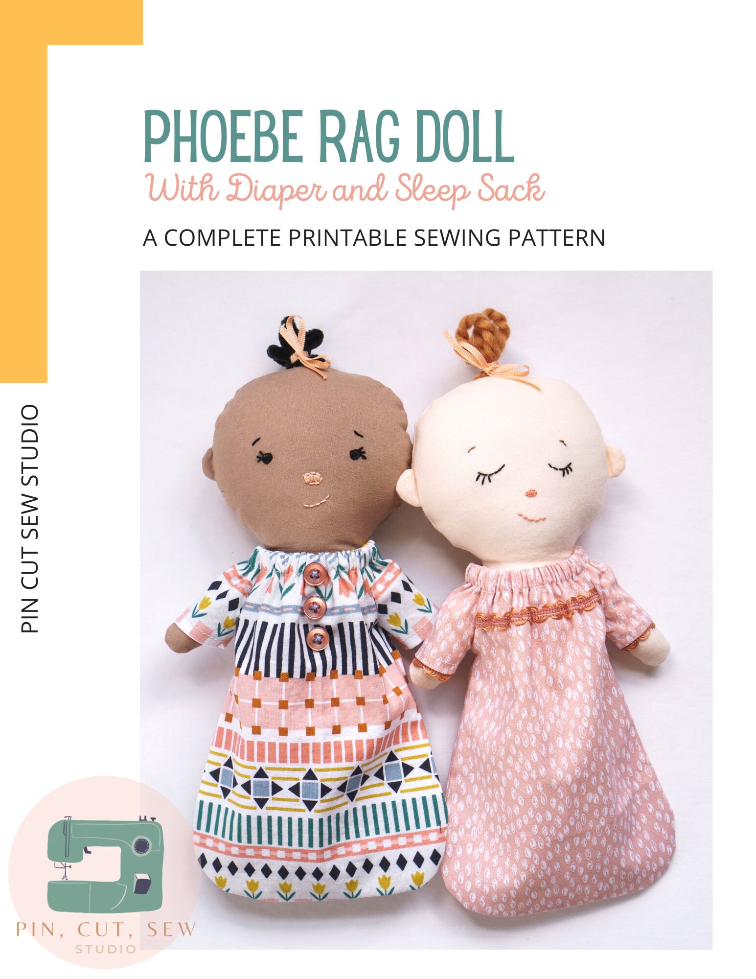 PDF Rag Doll Sewing Pattern Bundle, Baby & 4 Animals with Clothes — Pin ...