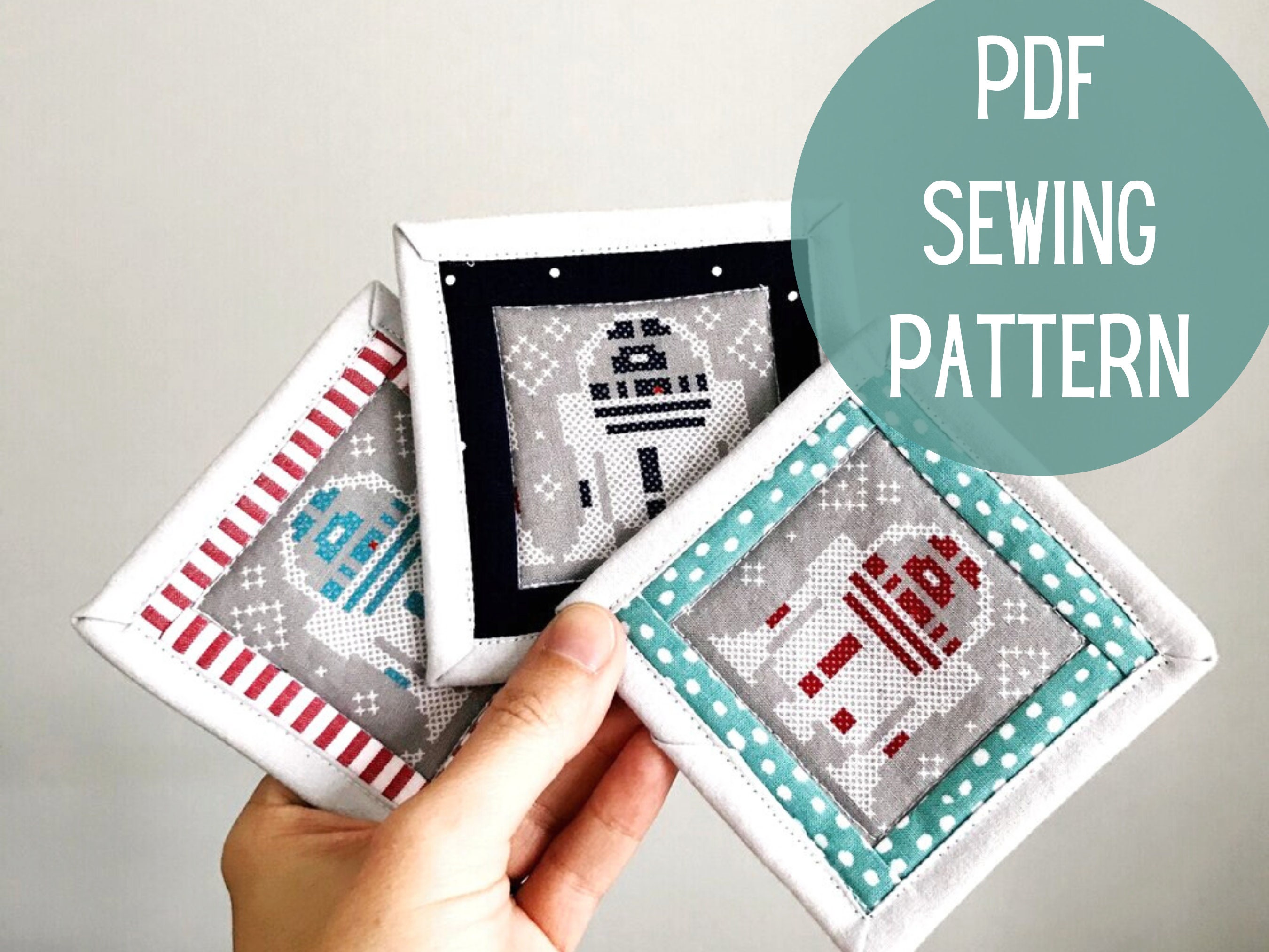 Quilted Fabric Coasters Sewing Pattern || PDF printable tutorial — Pin ...
