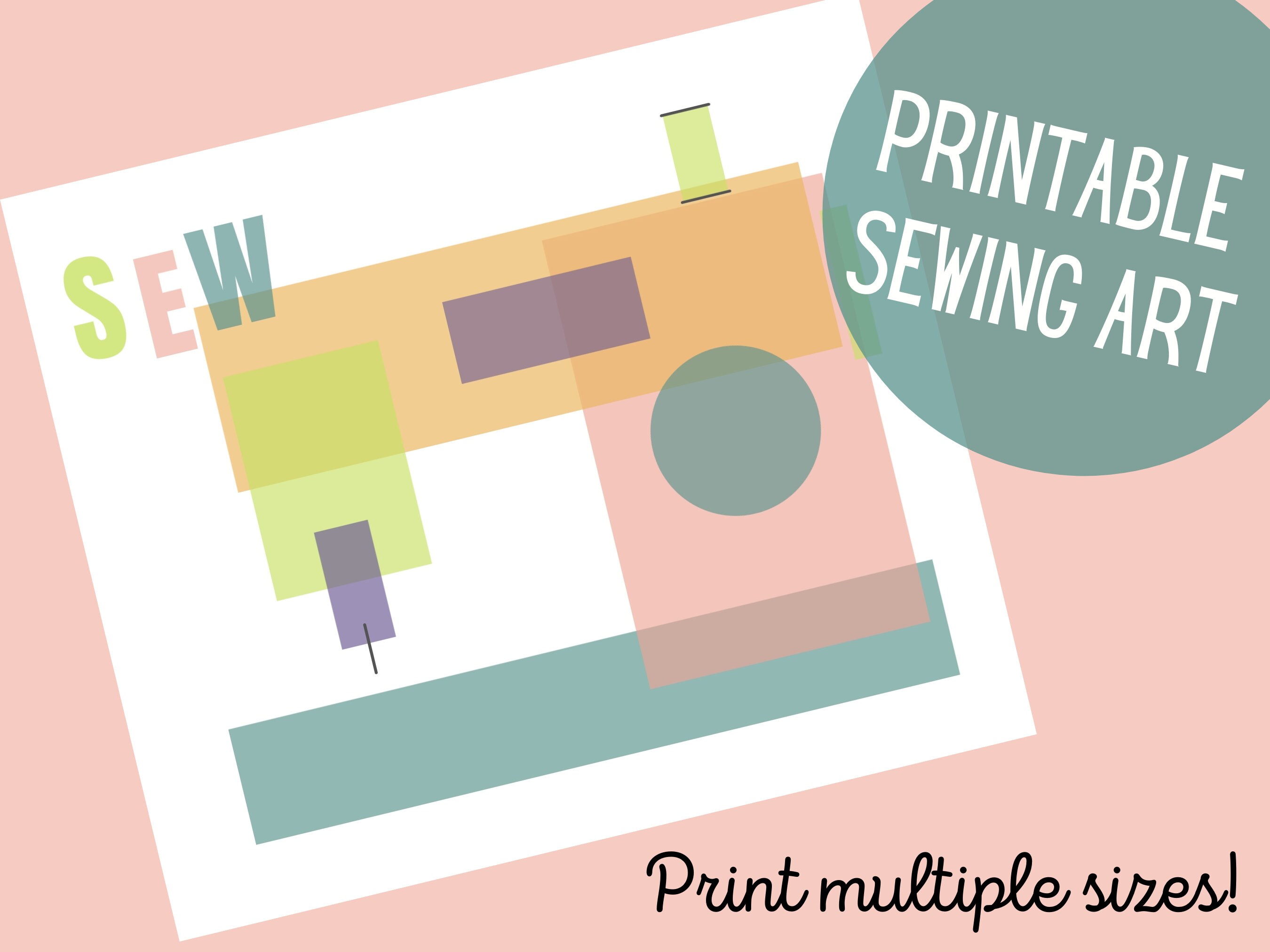 Block Art Sewing Machine || PDF Printable Artwork — Pin Cut Sew Studio