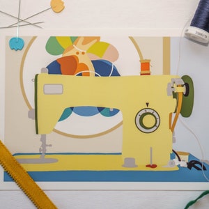 Vintage 70's Sewing Machine Wall Art, Printable Download in 6 Sizes ...