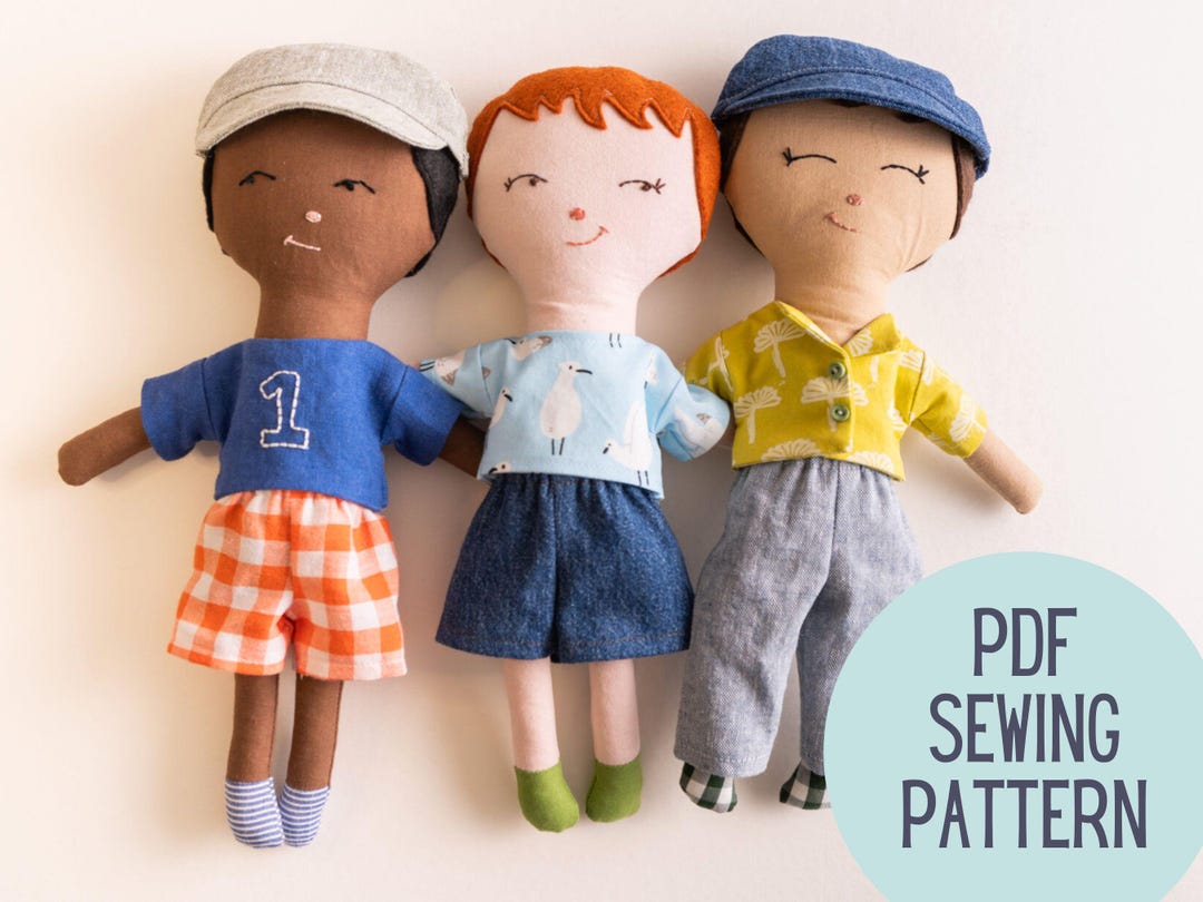 Boy Rag Doll Sewing Pattern With Changeable Clothes (PDF Pattern) - Etsy