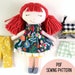 Rag Doll PDF Sewing Pattern With Yarn Hair and Changeable Clothes ...