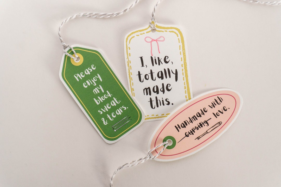 Printable Gift Tags for Handmade Christmas Gifts, Funny Sewing Humor ...