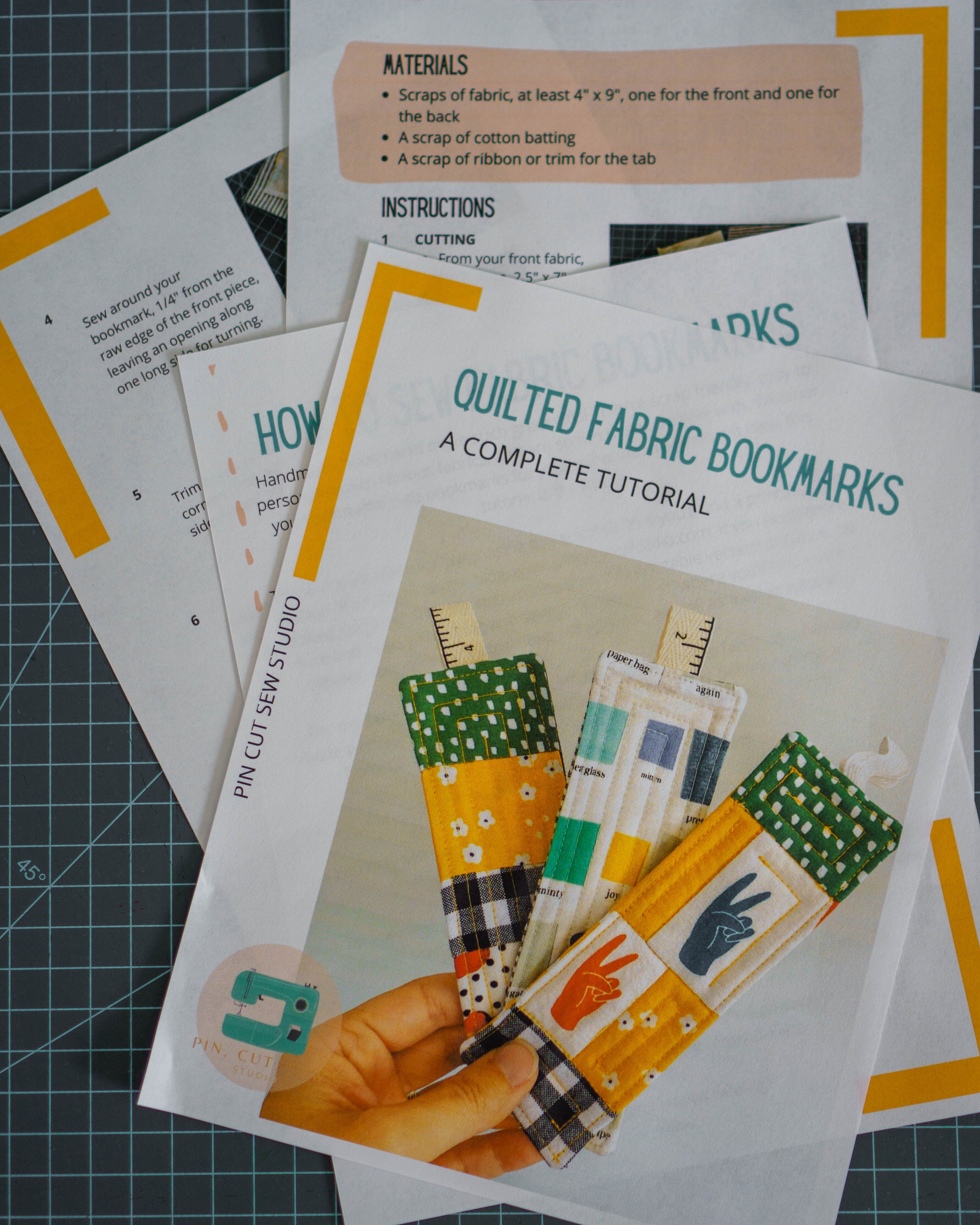 Quilted Bookmarks || PDF Sewing Tutorial — Pin Cut Sew Studio