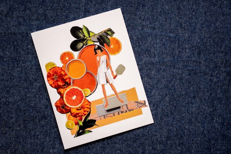 Vintage Sewing Pattern Collage Art Greeting Cards, Pack of 6 With ...