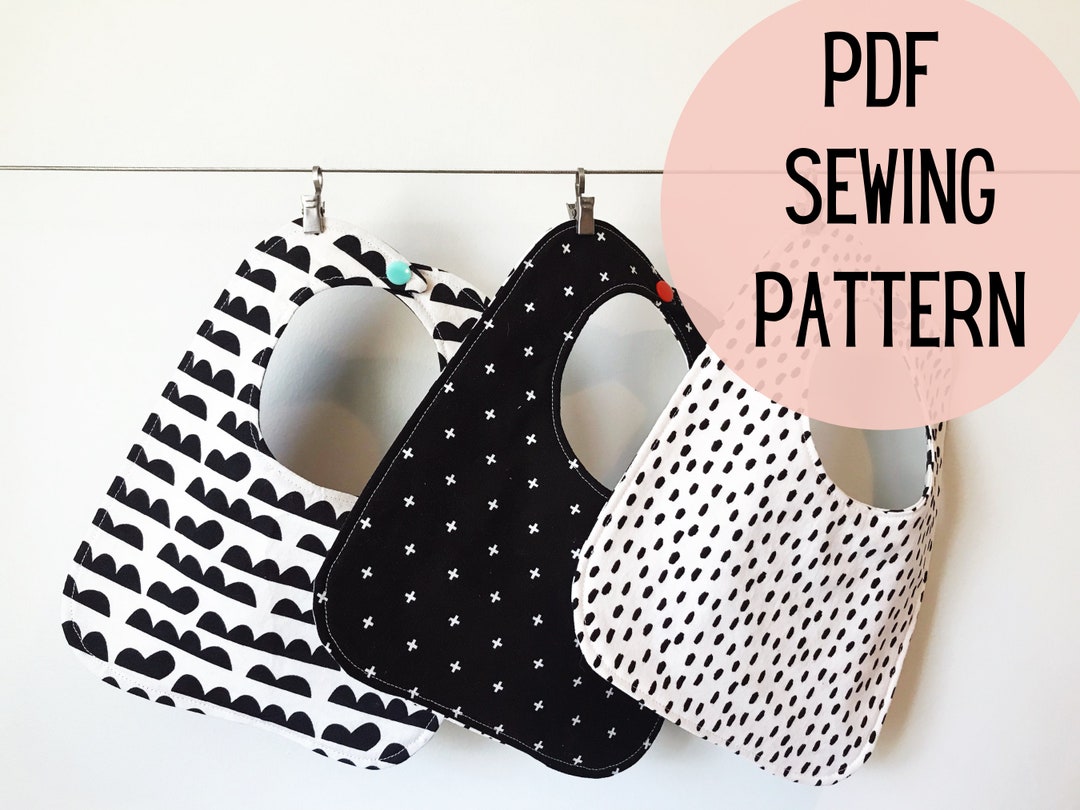 Baby Bib Sewing Pattern, PDF Printable Download Tutorial || Easy ...