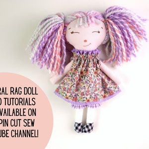 Rag Doll PDF Sewing Pattern With Yarn Hair and Changeable Clothes ...