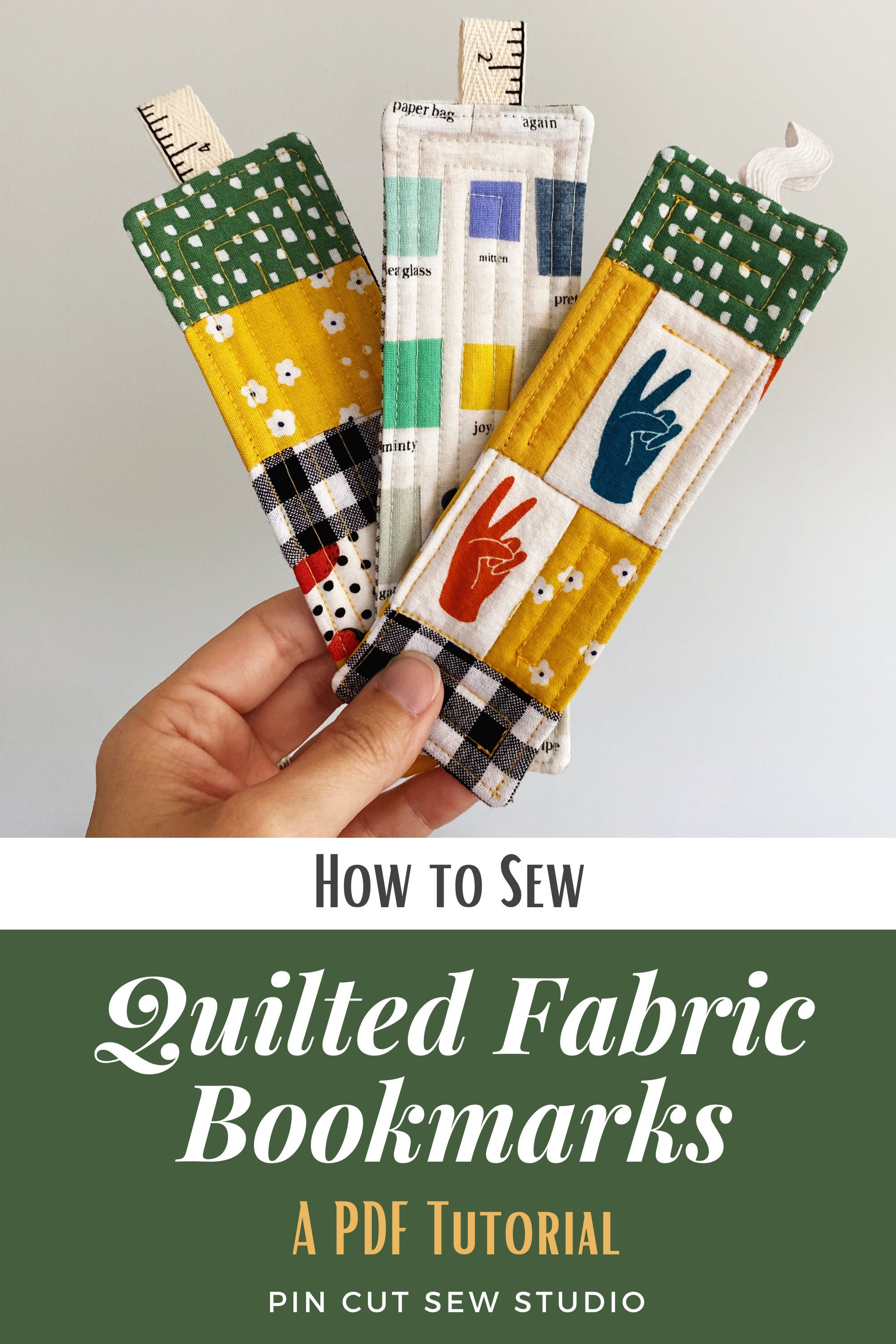 Quilted Bookmarks || PDF Sewing Tutorial — Pin Cut Sew Studio