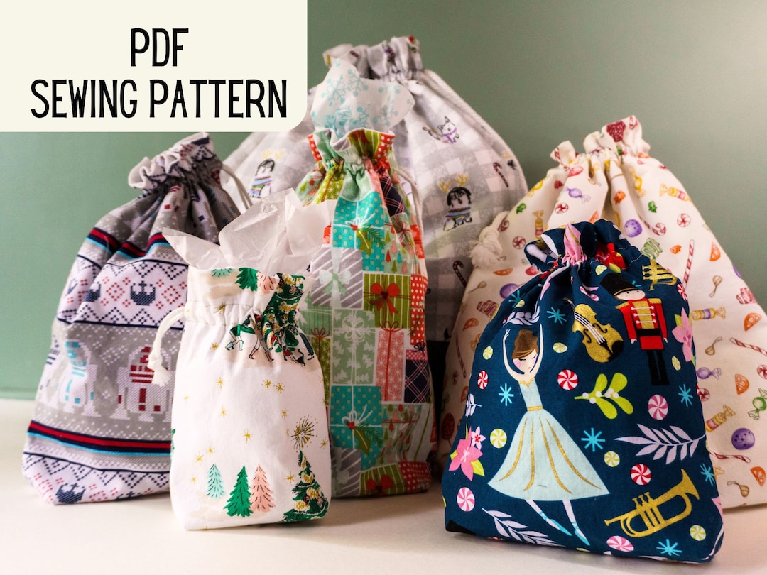 Reusable Fabric Gift Bags PDF Sewing Pattern || Sustainable Gift Bags ...