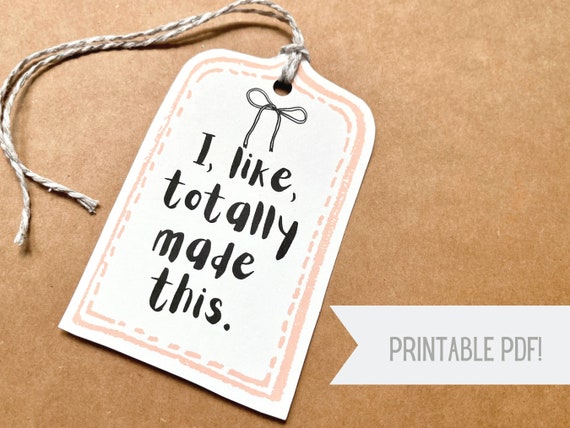 Printable i Made This Gift Tags Instant PDF - Etsy