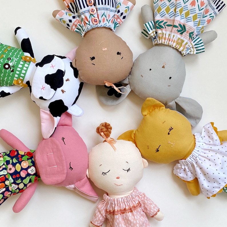 PDF Rag Doll Sewing Pattern Bundle Baby & Animals Phoebe - Etsy