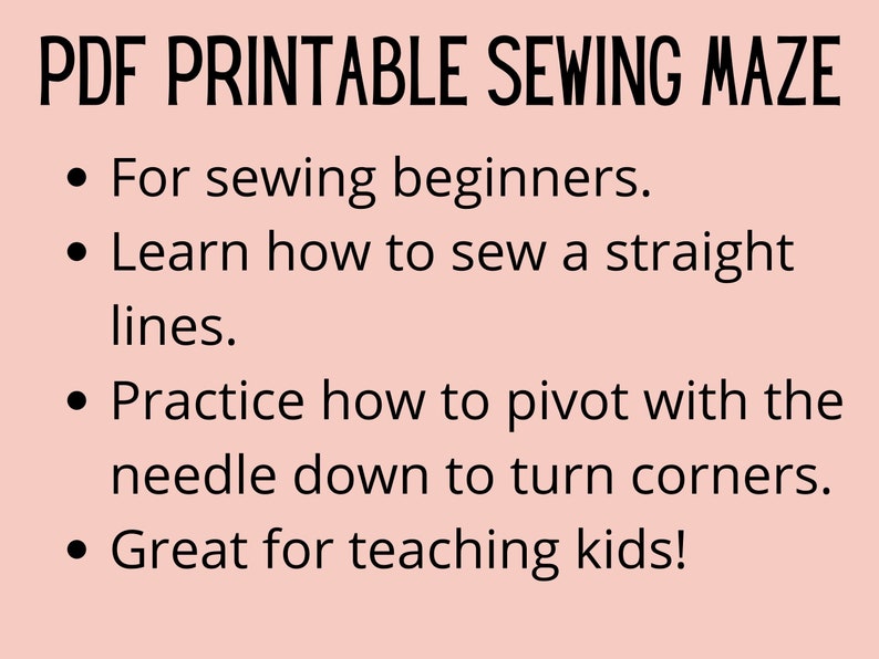 Sewing Maze Printable: Learn to Sew Straight Lines (PDF Download) - Etsy