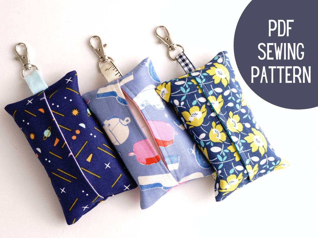 Travel Tissue Holder PDF Sewing Pattern, Tutorial for Kleenex Pouch Key ...