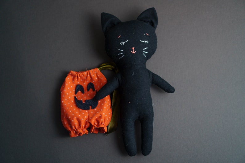 Halloween Cat Rag Doll Pdf Sewing Pattern Fall Soft Doll Etsy