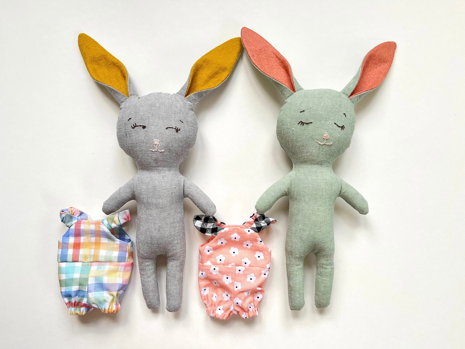 Bunny Doll PDF Sewing Pattern Animal Rag Doll With Changeable - Etsy